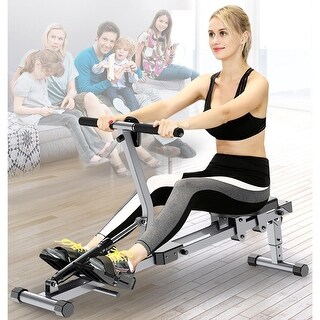 Household Metal Aerobic Rowing Machine Adjustable Resistance Monitor ...