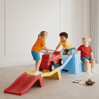 Up&Down Roller Coaster Ride-On Toy:Toddler Push Car with Track&Storage ...