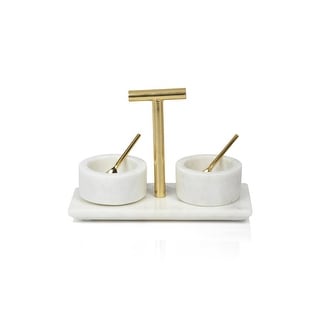 Ellie Marble Condiment Set of 2 Bowls with Spoons - Bed Bath & Beyond ...