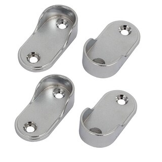 Wardrobe Metal Pipe Clothes Lever Bracket Support Silver Tone 22mm Dia ...