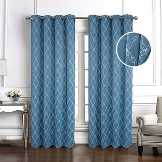 Gable Embroidered Privacy Window Curtain Panel 84" or 95" - Bed Bath ...