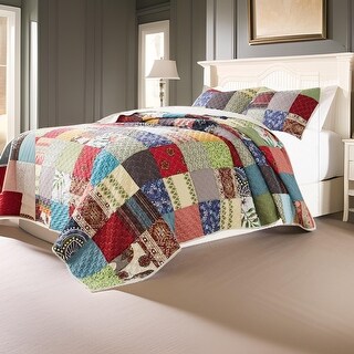 Lily 2 Piece Twin Quilt Set with Pillow Sham, Multicolor Patchwork ...