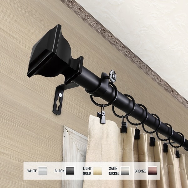 InStyleDesign Jayde 1 inch Diameter Adjustable Curtain Rod - Bed Bath ...