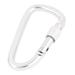 Outdoor Metal Spring Loaded Screw Clasp Gate Lock Carabiner Hook ...