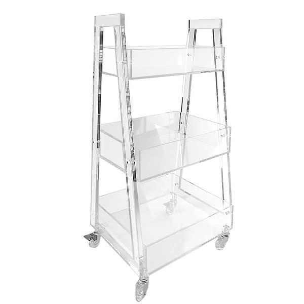 DesignStyles 3 Tier Rolling Acrylic Cart - 14" x 16.5" x 33.5" - On ...
