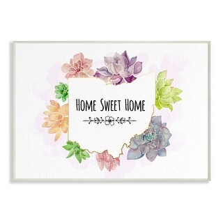Stupell Ohio State Home Sweet Home Succulent Watercolor Vignette, 10 x ...