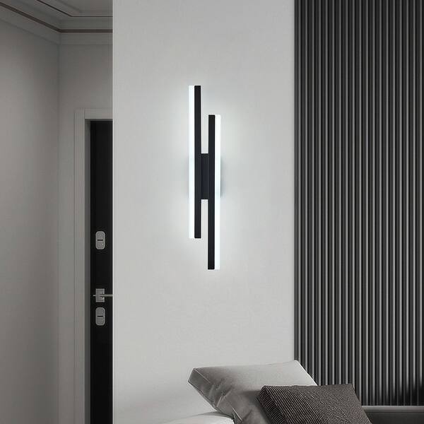 Modern Black Bathroom Vanity Sconces 12W LED Matte Light - Bed Bath ...