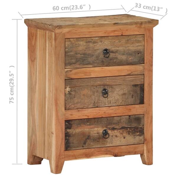 vidaXL Sideboard 23.6"x13"x29.5" Solid Acacia Wood and Reclaimed Wood ...