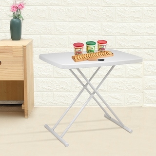 Plastic Folding Desk Height Adjustable Foldable Table with X-crossed ...
