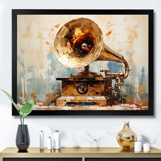 Designart "Classic Phonographs Photographs" Phonographs Framed Wall Art ...
