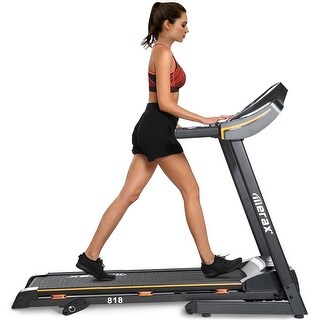 Merax Folding Electric Treadmill with Manual Incline and Hydraulic Rod ...