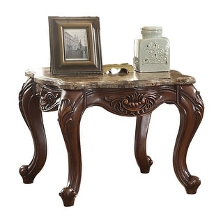 30" X 30" X 24" Marble Cherry Oak Wood End Table - Bed Bath & Beyond ...