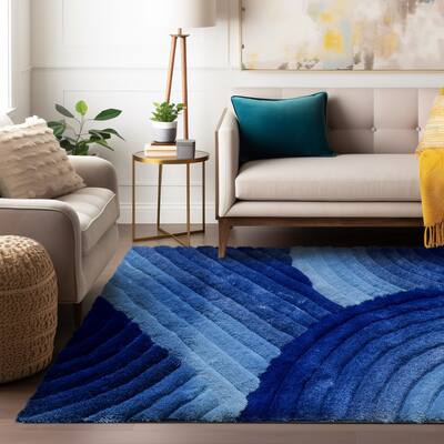 RugBerry 8x10 Area Rug Abstract 3D Soft Plush Shaggy Shag Carpet ...