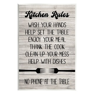 Stupell Rustic Kitchen Rules Wall Plaque Art Design by Martina Pavlova ...