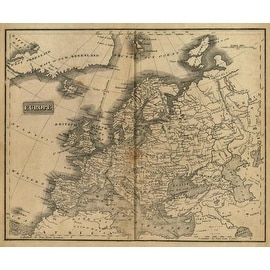 Europe, 1825 by Mathew Carey Maps Art Print - Bed Bath & Beyond - 12214976