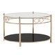 Metropolitan Rose Gold Black Tempered Glass CoffeeTable or Table Set by ...