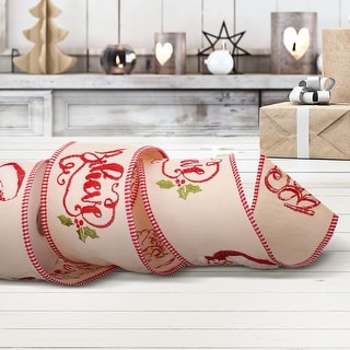 4" X 5y Embroidered Santa Face Believe Ribbon - Bed Bath & Beyond ...