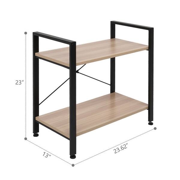 2 Tier Modern MDF Metal Frame Bookcase - Bed Bath & Beyond - 33769478