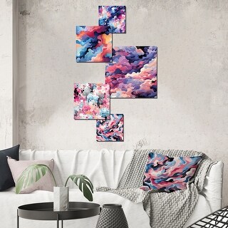 Designart "Celestial Disguise Undulation" Abstract Wall Art Set of 5 ...