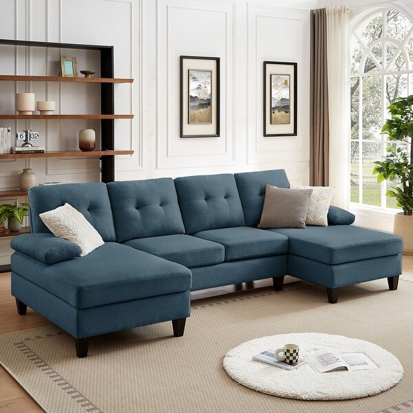 Jarenie U Shaped 4 Seat Sectional Sofa Couch with Double Chaise for Living Room On Sale Bed Bath Beyond 40491145