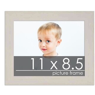 11x8.5 Traditional White Washed Complete Wood Picture or Document Frame ...