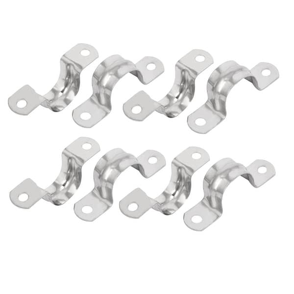 M25 304 Stainless Steel Two Hole Pipe Straps Tension Tube Clip Clamp ...