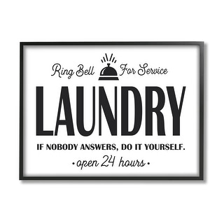 Stupell Ring Bell for Service Sign Sassy Laundry Phrase Framed Wall Art ...