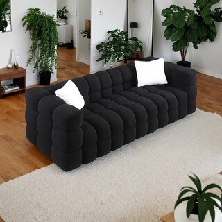 84.3" Luxurious Boucle Sofa,Human Body Structure,3 Seater,2 pillows ...