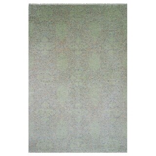 Shahbanu Rugs Green Tone on tone Obscured and Subtle Collection Hand ...