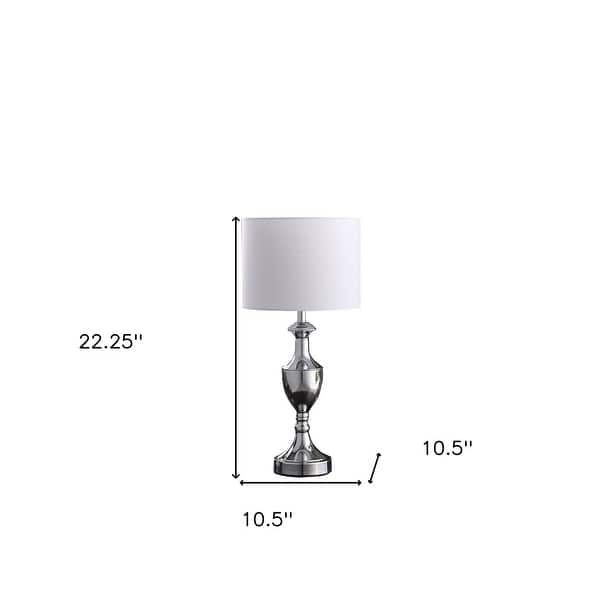 22" Silver Metal Standard Table Lamp With White Shade - Bed Bath ...