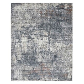 HomeRoots 8' x 10' Gray and Ivory Abstract Power Loom Area Rug - 8' x ...