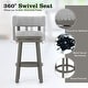 Gymax Set of 4 Upholstered Swivel Bar Stools Wooden Counter Height ...