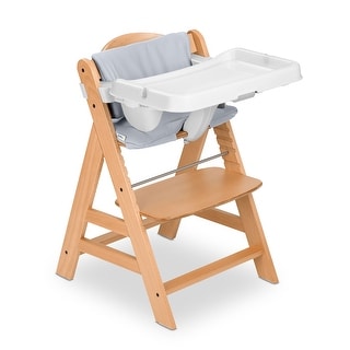 hauck AlphaPlus Grow Along Wooden High Chair w/White Tray Table & Grey ...