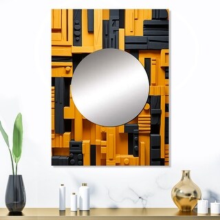 Designart "Yellow Ndebele Tribal Patterns" African Tribal Mirror Yellow ...