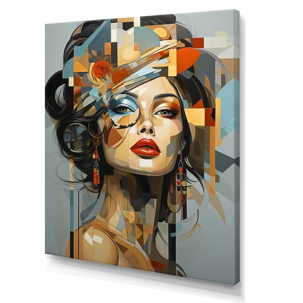 Designart "Glam Harmonious Cubist Woman Portrait I" Fashion Wall Art ...