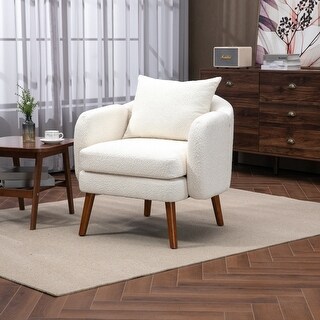 Versatile Solid Wood Armchair with Curved Edges and Plush Upholstery ...
