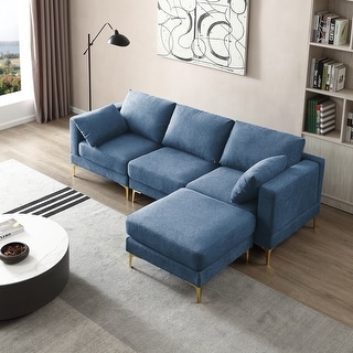 Modern Sectional Small Sofa L-Shaped Couch Seat with Convertible ...
