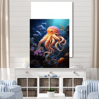 Designart "Popart Octupus Impression" Octopus/Squidwall Art - Bed Bath ...