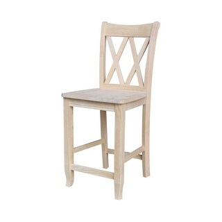 S-20 Wood Double X Bar Stool - Unfinished - Bed Bath & Beyond - 36702279