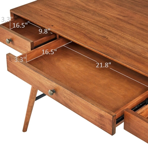 Aksel Wood 3-drawer Writing Desk by iNSPIRE Q Modern - Bed Bath ...