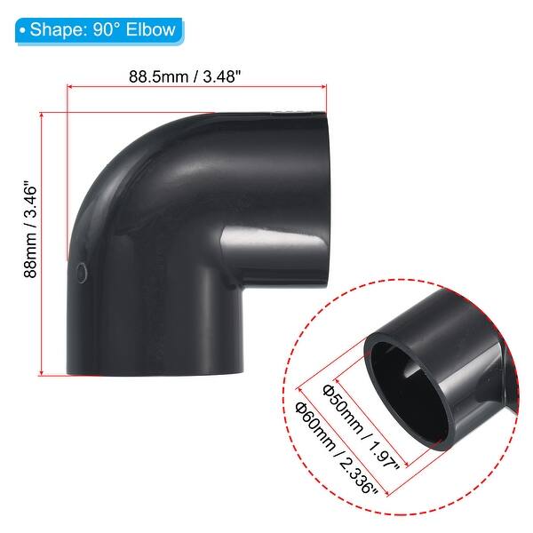 3Pcs UPVC Pipe Fitting Elbow 50mm Socket 90 Degree Adapter Connector ...