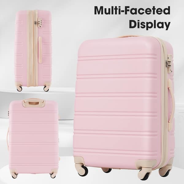 Light Pink Luggage Set Carry On Hardside Spinner Suitcase w/ TSA Lock ...