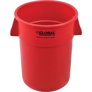 Global Industrial 55 Gallon Garbage Can, Red - 34"L x 26.8"W x 33.13"H ...