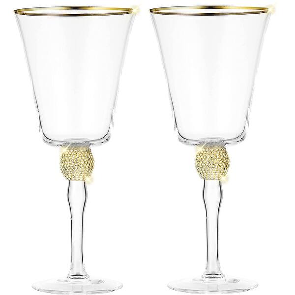 Berkware Luxurious and Elegant Sparkling Studded Long Stem Red Wine ...