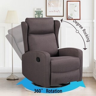 Manual Adjustable Rocking Swivel Recliner Chair with 360° Swivel ...