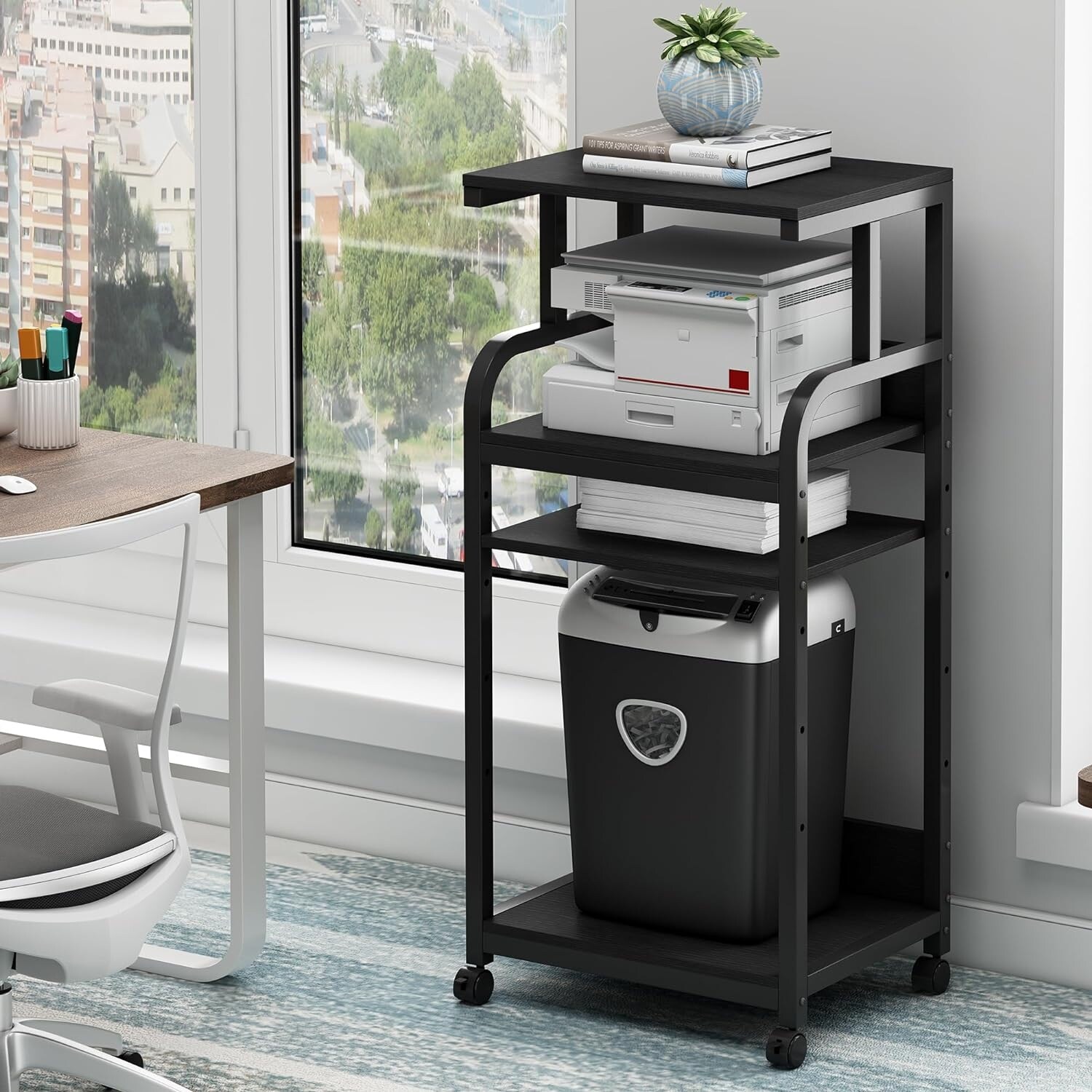 Printer Stand with Adjustable Shelf 4 Tier Large Tall Printer Table with Wheels On Sale Bed Bath Beyond 39894632