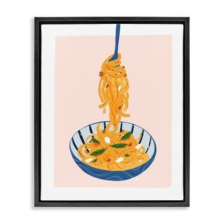 Stupell Modern Pasta Bowl Framed Floater Canvas Wall Art Design By Marina Astudillo - Bed Bath ...