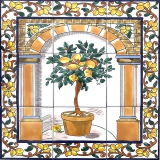 18x18 Lemon Tree Kitchen Backsplash 9pc Ceramic Tile Wall Mural - Bed ...