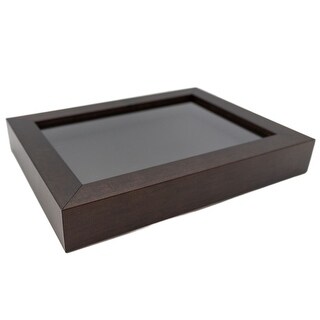 Dark Brown 4x4 Wood Shadow Box with Black Acid-Free Backing - With 5/8 ...