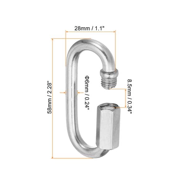 10pcs 304 Stainless Steel Chain Quick Links Screw Lock Chain Connector ...